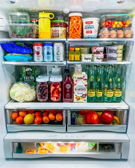 Fridge Filled With Food Storing Food On Fridge Shelves What Is The