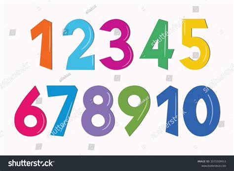 set colorful numbers vector illustration template stock vector royalty