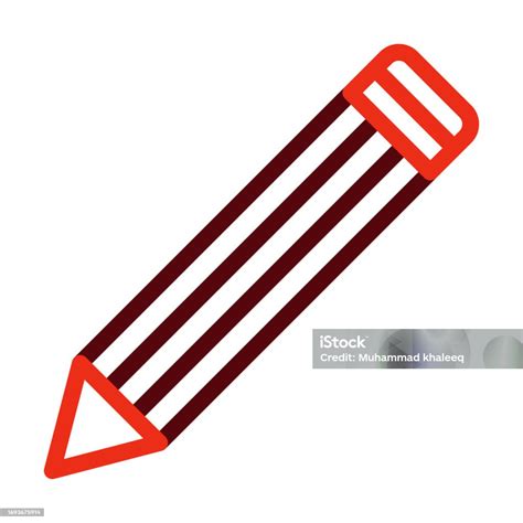 연필 벡터 굵은 선 개인 및 상업적 사용을 위한 두 가지 색상 아이콘 0명에 대한 스톡 벡터 아트 및 기타 이미지 0명 두꺼운 디자인 Istock
