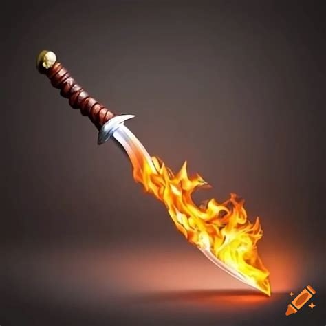 Image Of A Realistic Fire Sword