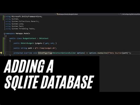 Adding A SQLite Database Using EF Core Make A Modern WPF Desktop App Part 9 YouTube