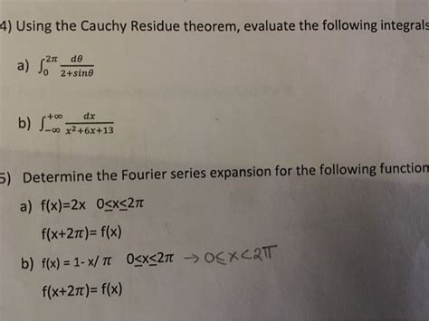 Solved 4 Using The Cauchy Residue Theorem Evaluate The