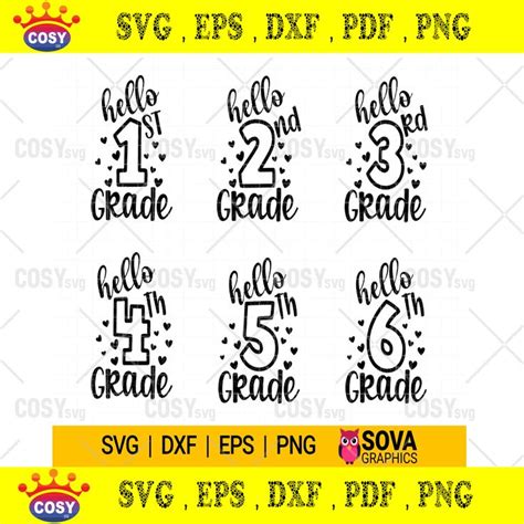 Hello Grade Svg Bundle Hello 1st Grade Svg Hello 2nd Grade Svg
