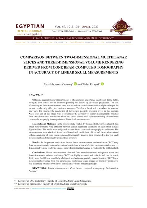 Pdf Comparison Between Two Dimensional Multiplanar Slices And Three