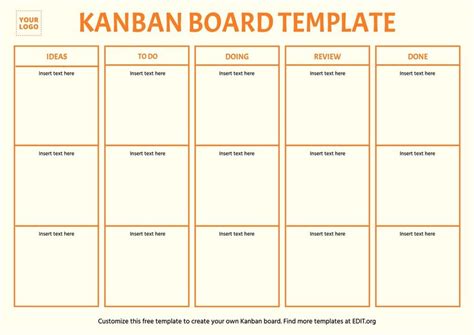 Create Printable Kanban Board Templates