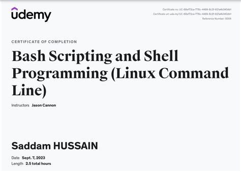 Saddam Hussain On Linkedin I Have Completed Bash Scripting And Shell