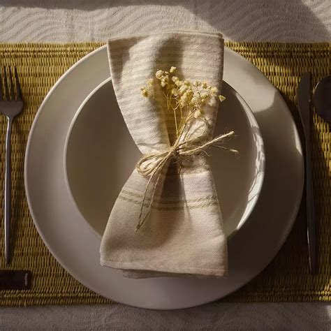 Lot De 6 Serviettes De Table En Coton Za Home