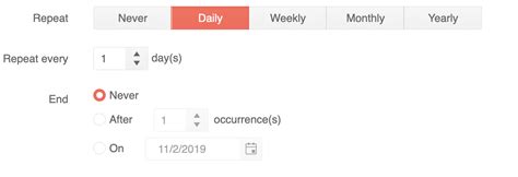 add frequency feature in recurrenceeditorcomponent