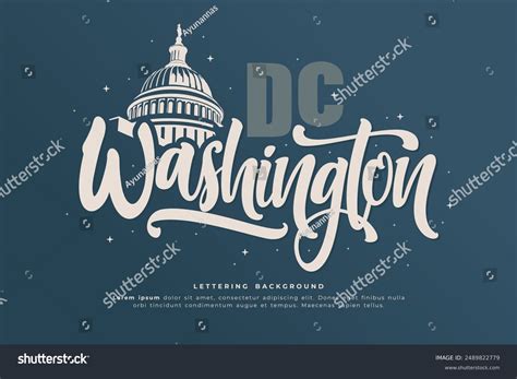 Washington Dc Lettering Background Vector Design Stock Vector Royalty