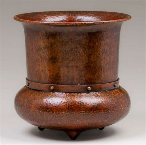 Large Roycroft Hammered Copper Jardiniere C1910 California Historical Design