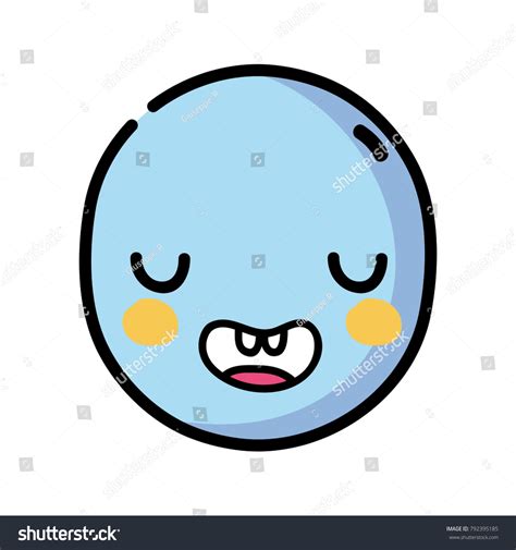 Kawaii Cute Funny Face Expression Stock Vector Royalty Free 792395185 Shutterstock