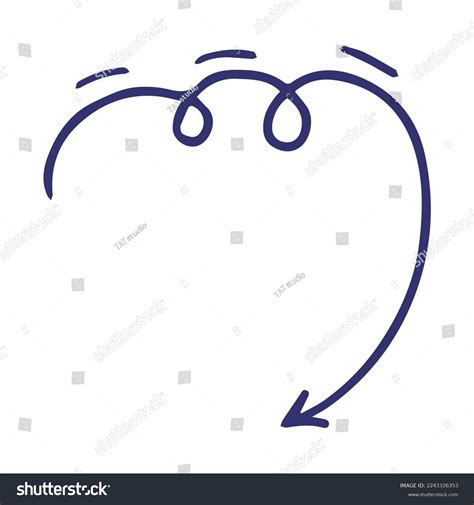 Curved Handdrawn Arrow Vector Design Element Stock Vector Royalty Free Shutterstock