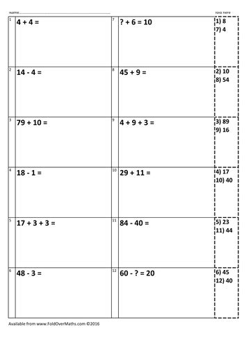 10x Ks1 2016 Sats Arithmetic Questions And Answers Teaching Resources