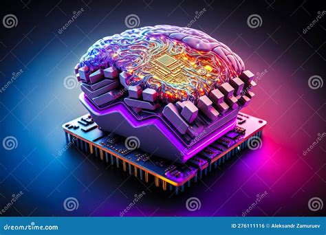 Ai Chipset With Human Brain On Computer Circuit Board Artificial Intelligence Data Mining And