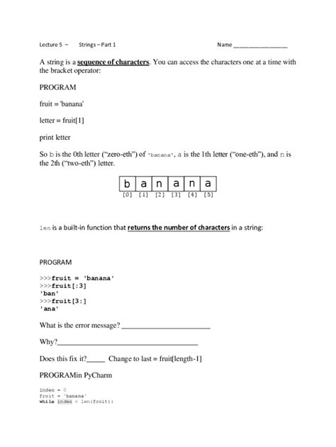 fillable online python strings stringa string is a sequence of fax email print pdffiller