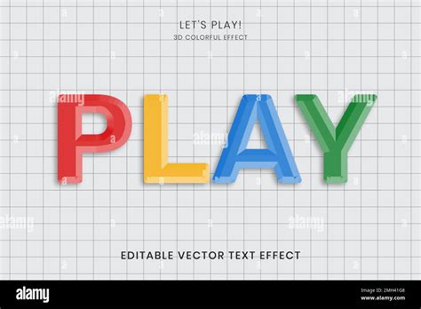 Colorful Text Effect Template Vector On Grid Paper Stock Vector Image And Art Alamy