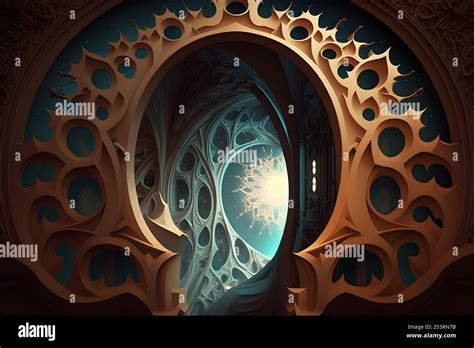 Fractal Volumetric Abstraction Background Neural Network Ai Generated