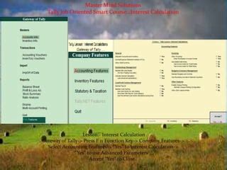 Tally Erp Interest Bank Creditors Debtors PPTX