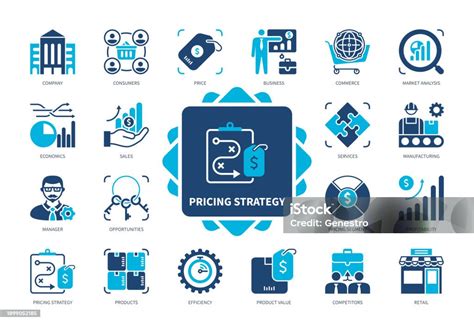 Pricing Strategy Solid Icon Set Stock Illustration Download Image Now Abundance