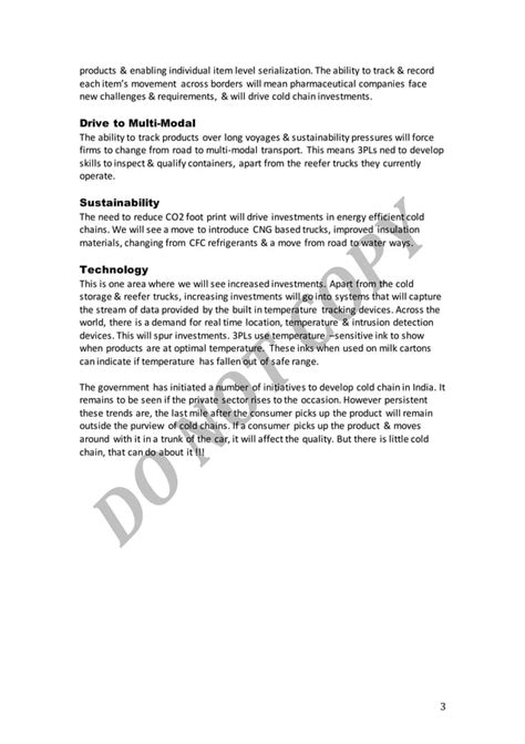 Trends In Cold Chain Logistics Docx