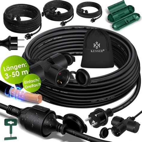 Kesser Verlengkabel Meter Met X Stekkerdoos Voor Binnen En Buiten Ip Bol