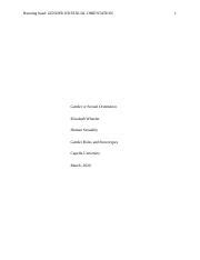 PSYC FP2800 WheelerElizabeth Assessment2 1 Docx Running Head GENDER OR SEXUAL ORIENTATION