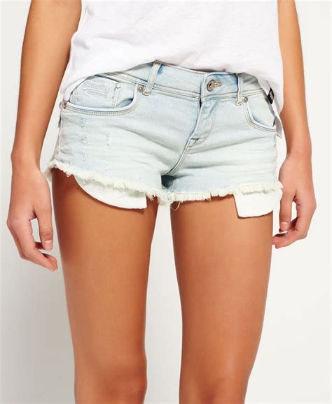 Womens Core Hot Shorts In Bleach Superdry Uk