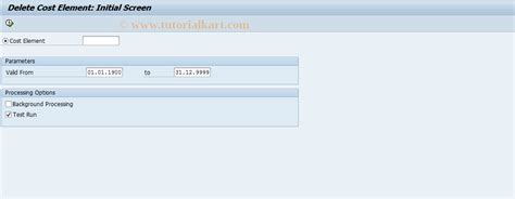 KA SAP Tcode Delete Cost Element