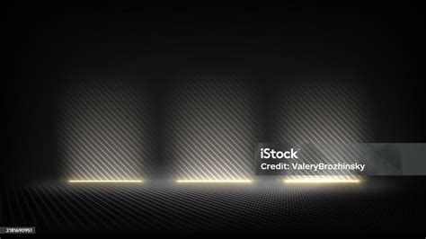 탄소 섬유 질감의 스튜디오 인테리어 빛이 가벼워진 현대적인 탄소 섬유 질감의 블랙 인테리어 장착을 위한 어두운 배경 제품 배치 벡터 모형 배경 템플릿 0명에 대한 스톡 벡터