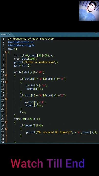 c programming frequency of each character coding with sohail