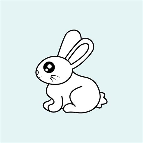 귀여운 토끼 만화 벡터 일러스트 레이 션 프리미엄 벡터