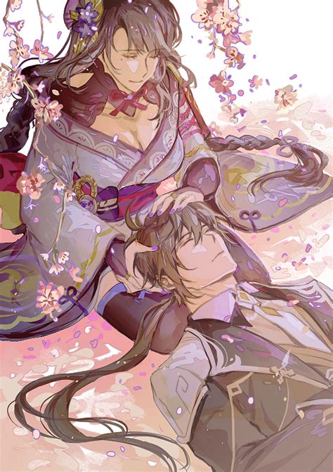 Raiden Shogun And Zhongli Genshin Impact Drawn By Nananasleep Danbooru