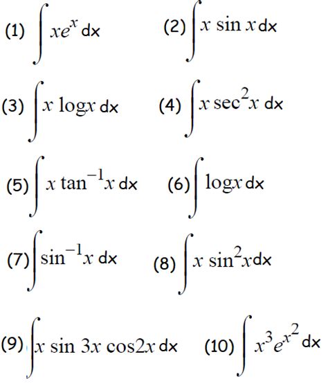 Practice Problems On Integration By Parts