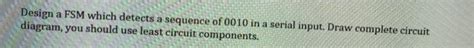 Solved Design A Fsm Which Detects A Sequence Of 0010 In A