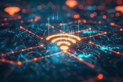 Wireless Network And Connection Abstract Data Background With Wifi