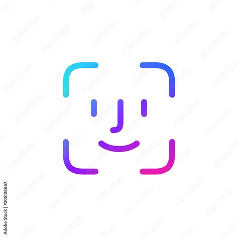 Face Password Identification Icon Facial Recognition Scan Face