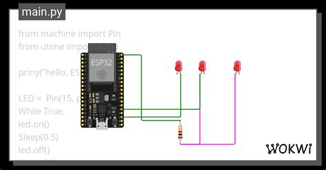 Led Stop Light Wokwi Esp32 Stm32 Arduino Simulator