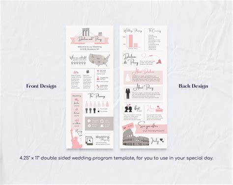 Gracie Infographic Wedding Program Template Digital Products With