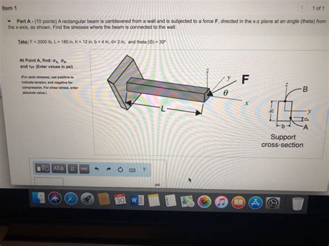 Solved Item Of Part A Points A Rectangular Beam Chegg