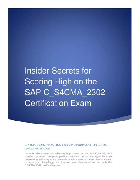 PPT Insider Secrets For Scoring High On The SAP C S4CMA 2302 Certification Exam PowerPoint