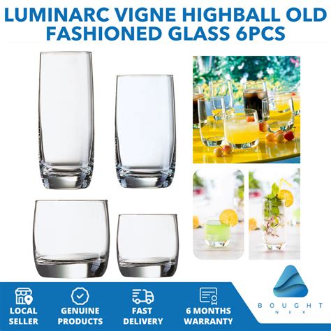 Luminarc Vigne Highball Old Fashioned Glass 6pcs Set Premium Quality