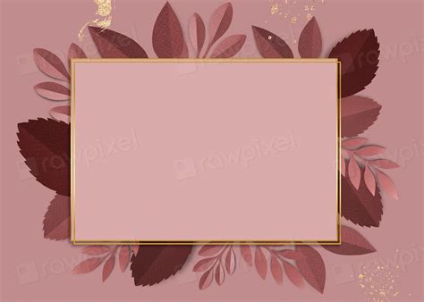 Rectangle Paper Craft Leaf Frame Premium Psd Rawpixel