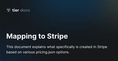 Mapping To Stripe Tier Documentation