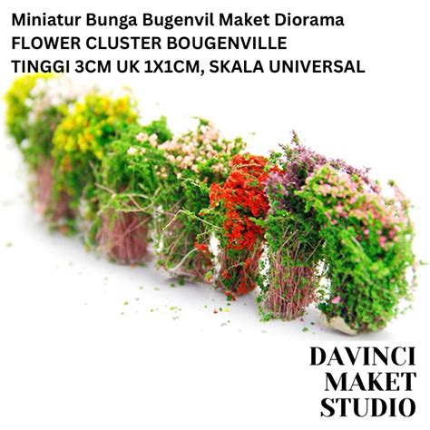 Jual Satuan Miniatur Tanaman Rumpun Bunga Bugenvil Semak Maket Diorama Bougenville Bougenvil