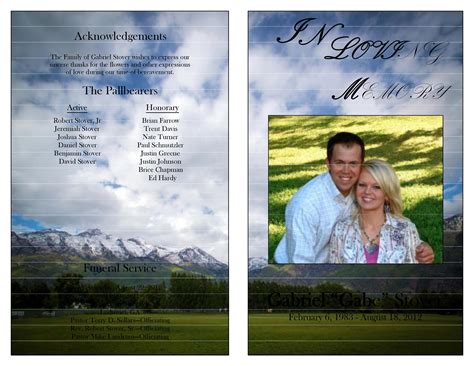 Free Funeral Program Template Microsoft Publisher Barevol