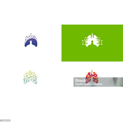 디지털 폐 세트 픽셀 폐 로고 디자인 개념 디자인 컨셉 로고 템플릿용 로고타입 요소 폐에 대한 스톡 벡터 아트 및 기타 이미지