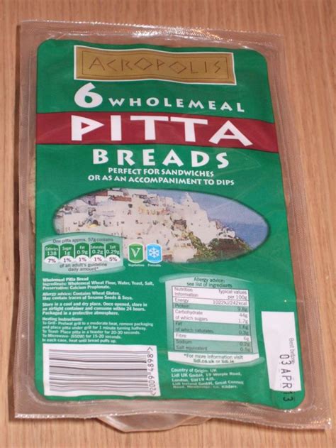 Live A Lidl Acropolis Wholemeal Pitta Breads