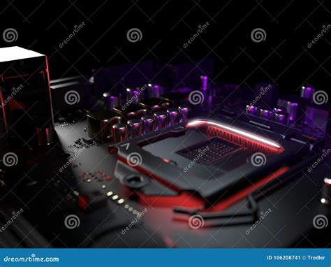 Computer Motherboard Cpu Socket Close Up D Rendering Stock Illustration Illustration Of