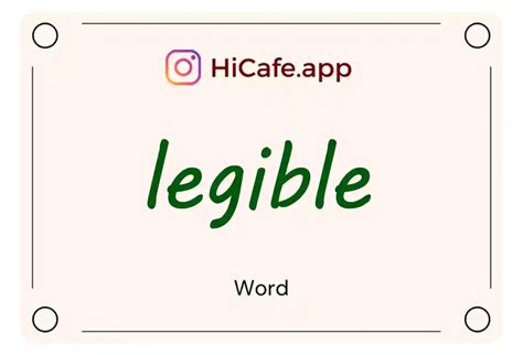 English Word Legible Meaning And Definition Hicafe