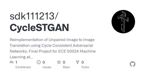 Github Sdk111213cyclestgan Reimplementation Of Unpaired Image To Image Translation Using
